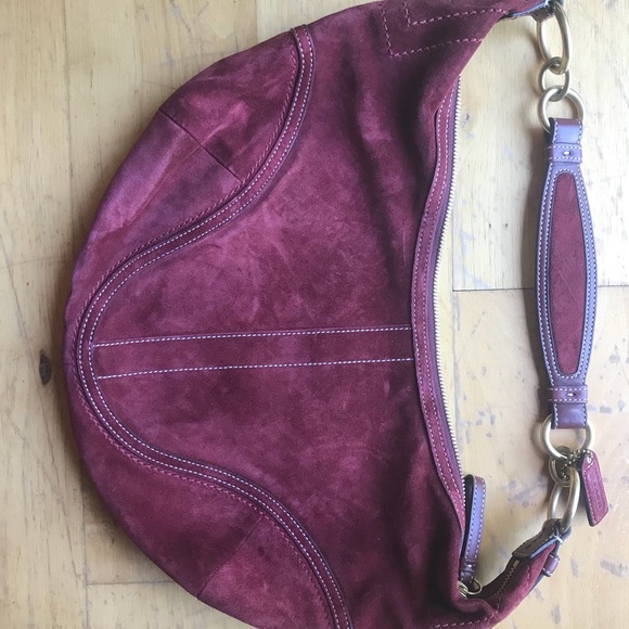 Coach | Bags | Coach Suede Leather Shoulder Bag | Poshmark